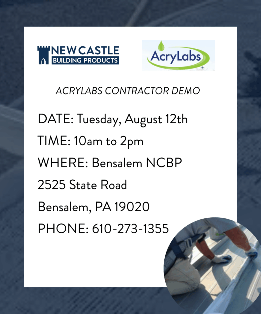 Acrylabs Contractor Day in Bensalem - New Castle Building Products