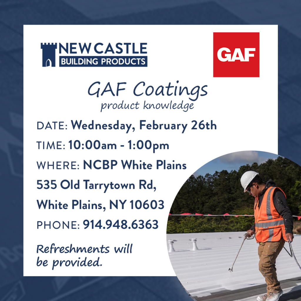 GAF Coatings Training in White Plains, NY - New Castle Building Products
