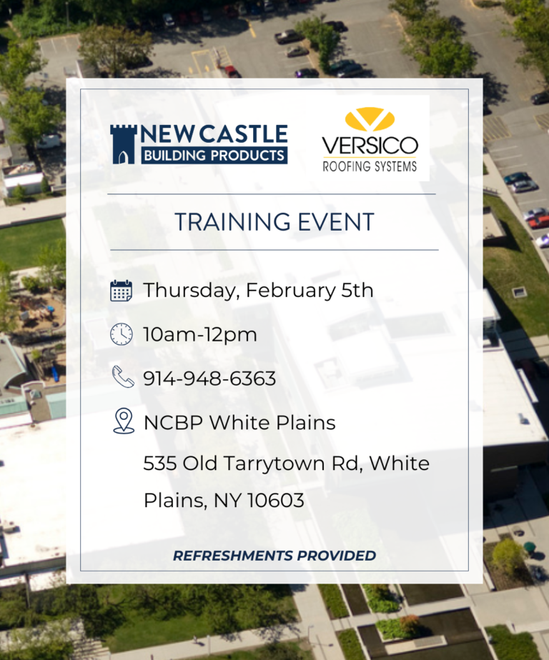 Versico Training Event - White Plains 2/5 - New Castle Building Products